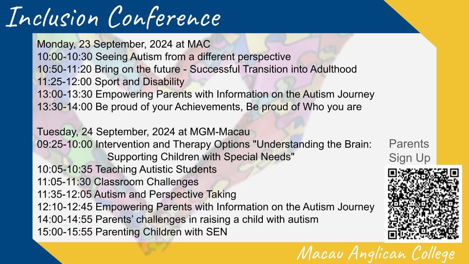 Inclusion conference 2024 / 2025 | Macau Anglican College